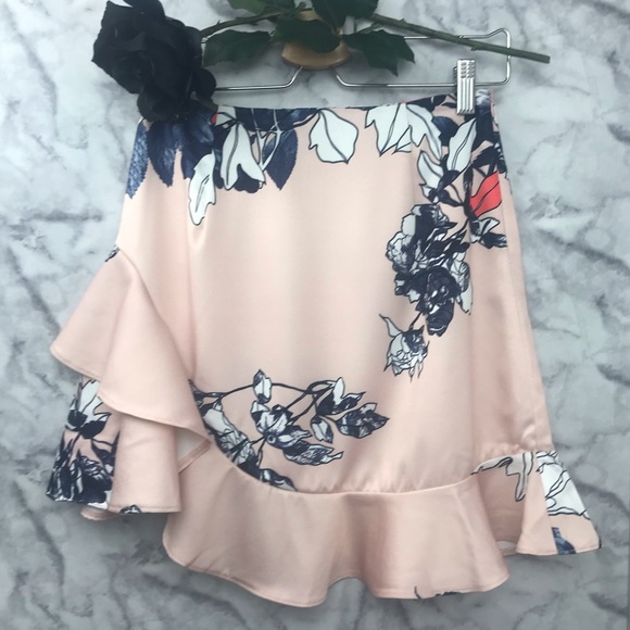 Morrisday | Skirts | Morrisday Ruffled Side Floral Skirt | Poshmark